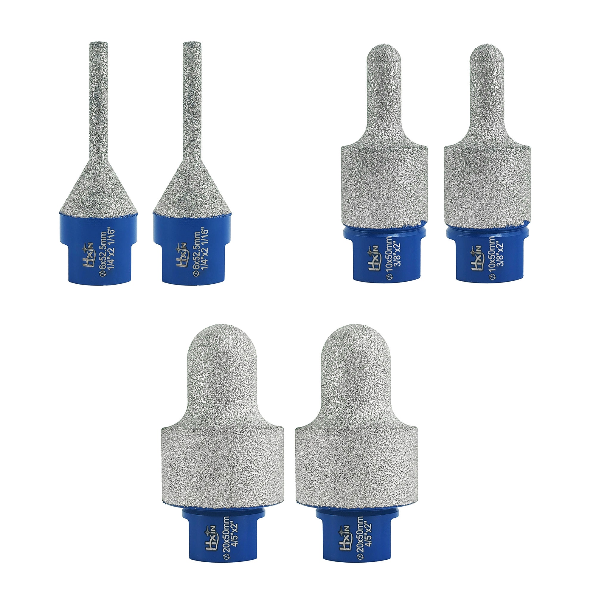 2pcs/set HXIN Vacuum Brazed Diamond Milling Finger Bits 5/8’’-11 Threa ...